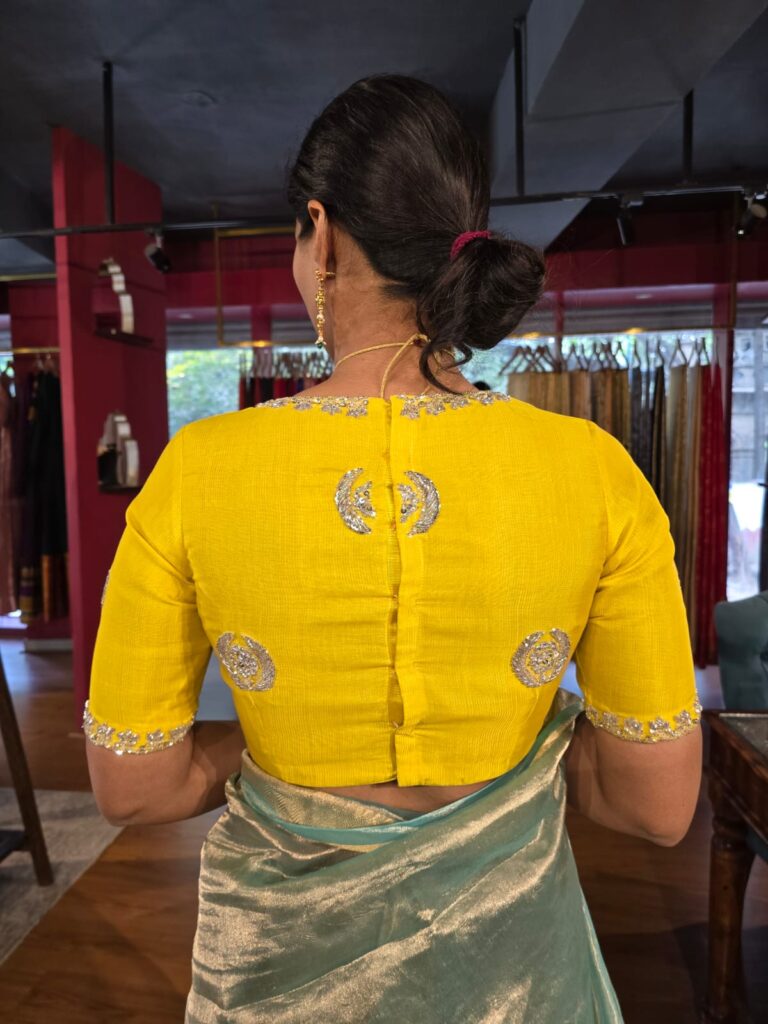 Buy Lemon Yellow Silk Blouse Online - Mirra Clothing